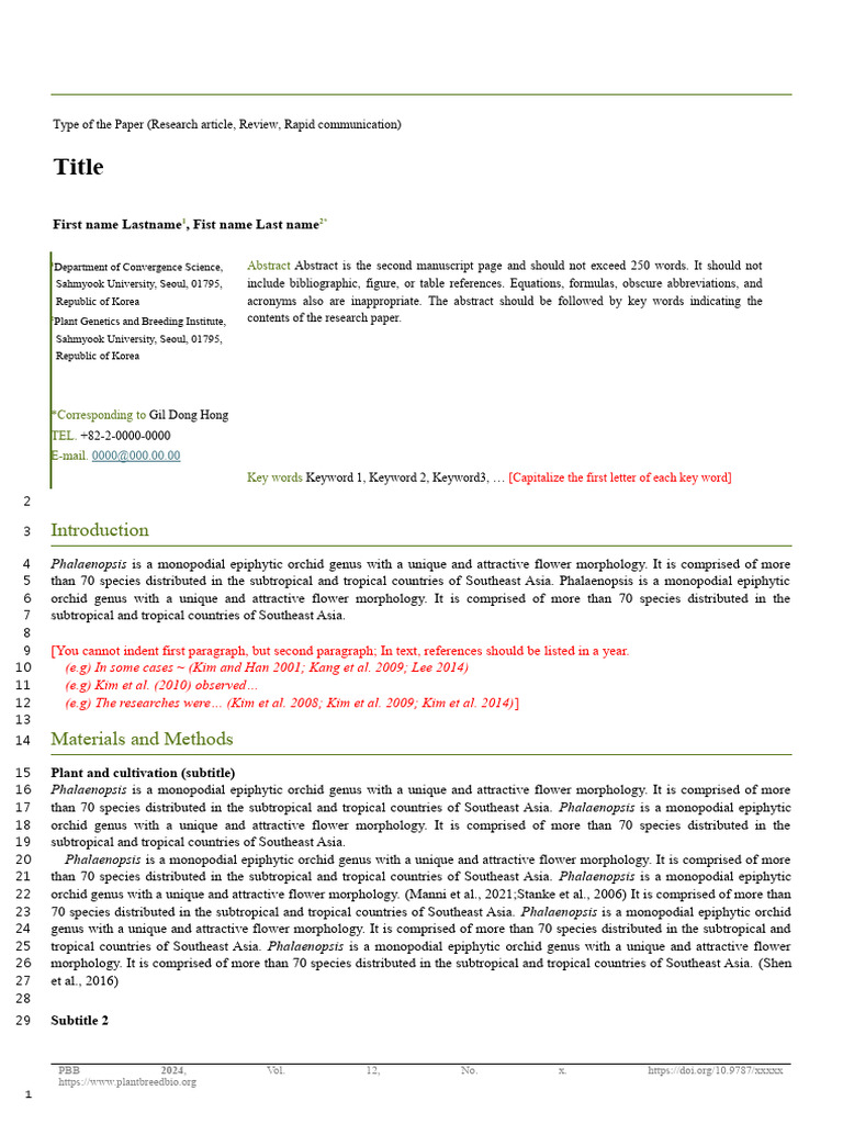 PBB Manuscript Template | PDF | Biology | Genetics