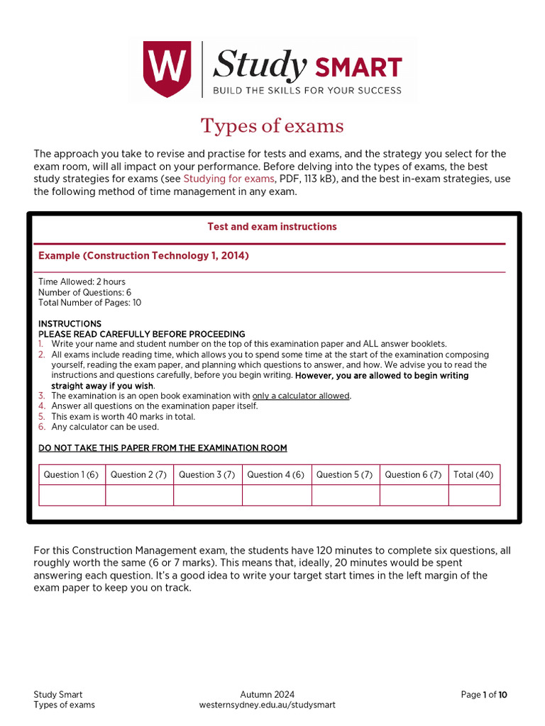 Types of Exams and Strategies | PDF | Essays | Multiple Choice
