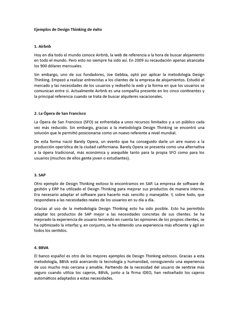 Ejemplos de Design Thinking de Éxito | PDF