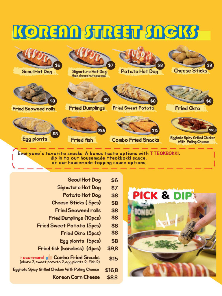 EGGHOLIC Menu Streetfood | PDF
