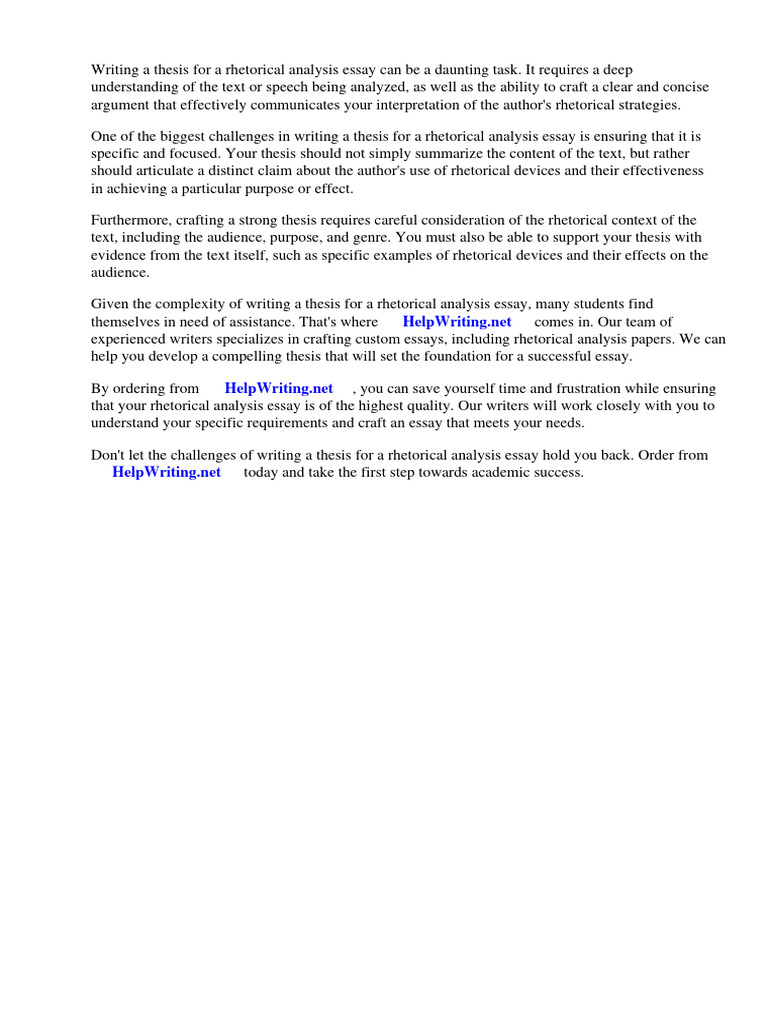 Crafting Rhetorical Analysis Thesis | PDF | Rhetoric | Essays