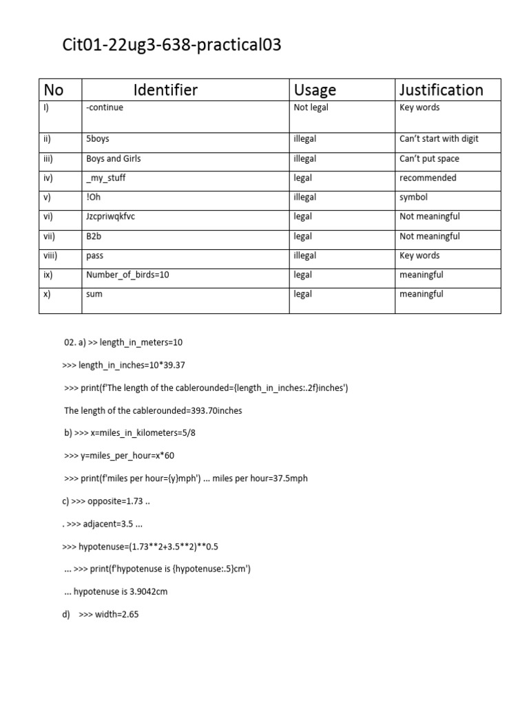 Python Practical 03 | PDF | Length | Metrology