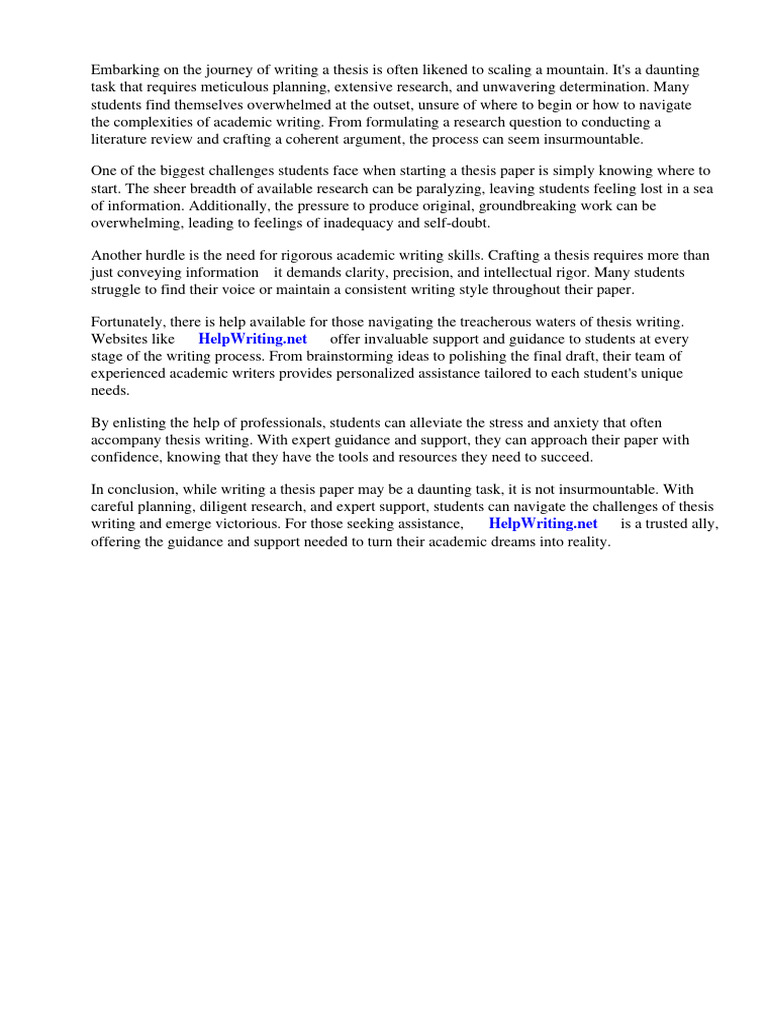 How To Start Thesis Paper | PDF | Essays | Thesis