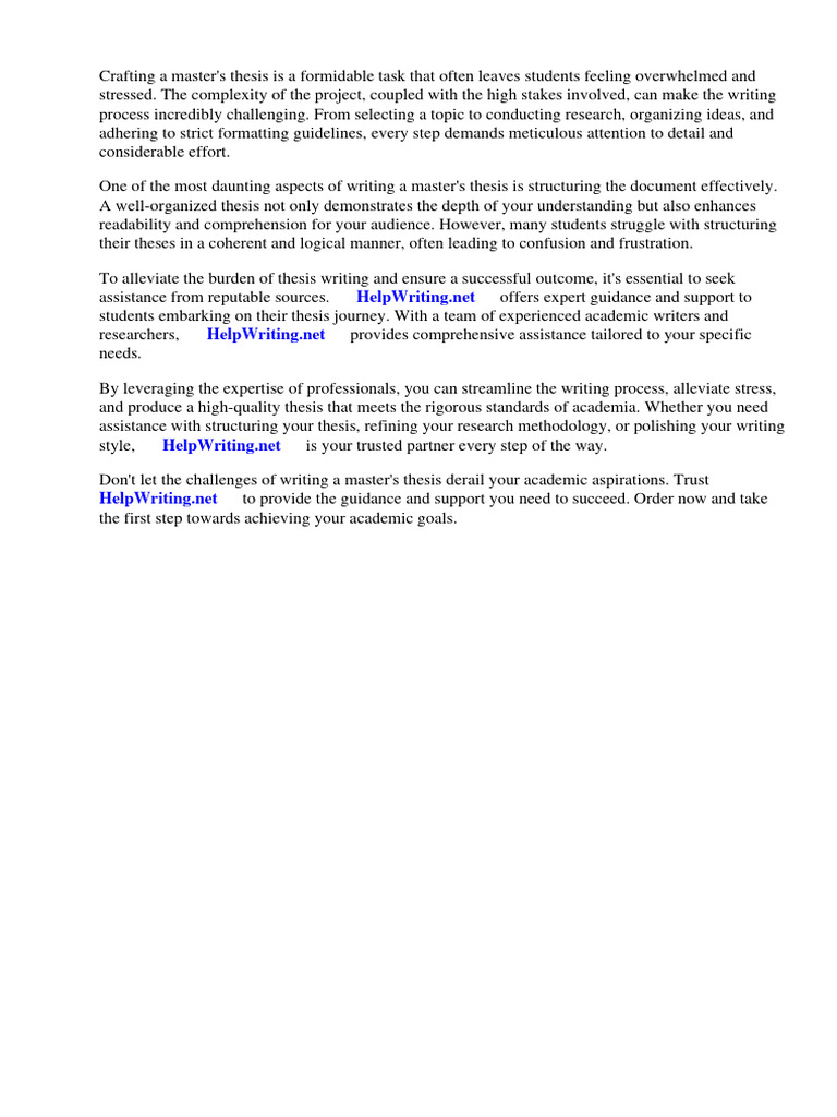 Master Thesis Structure Sample | PDF | Thesis | Abstract (Summary)