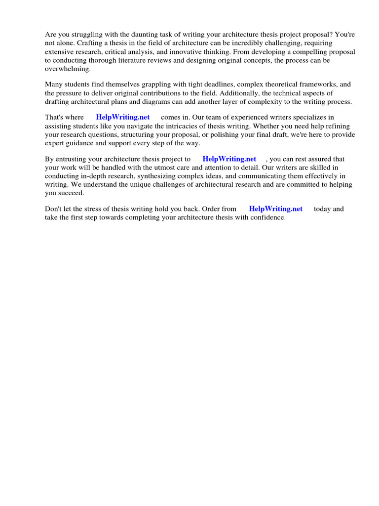 Architecture Thesis Project Proposal | PDF | Scientific Method | Thesis