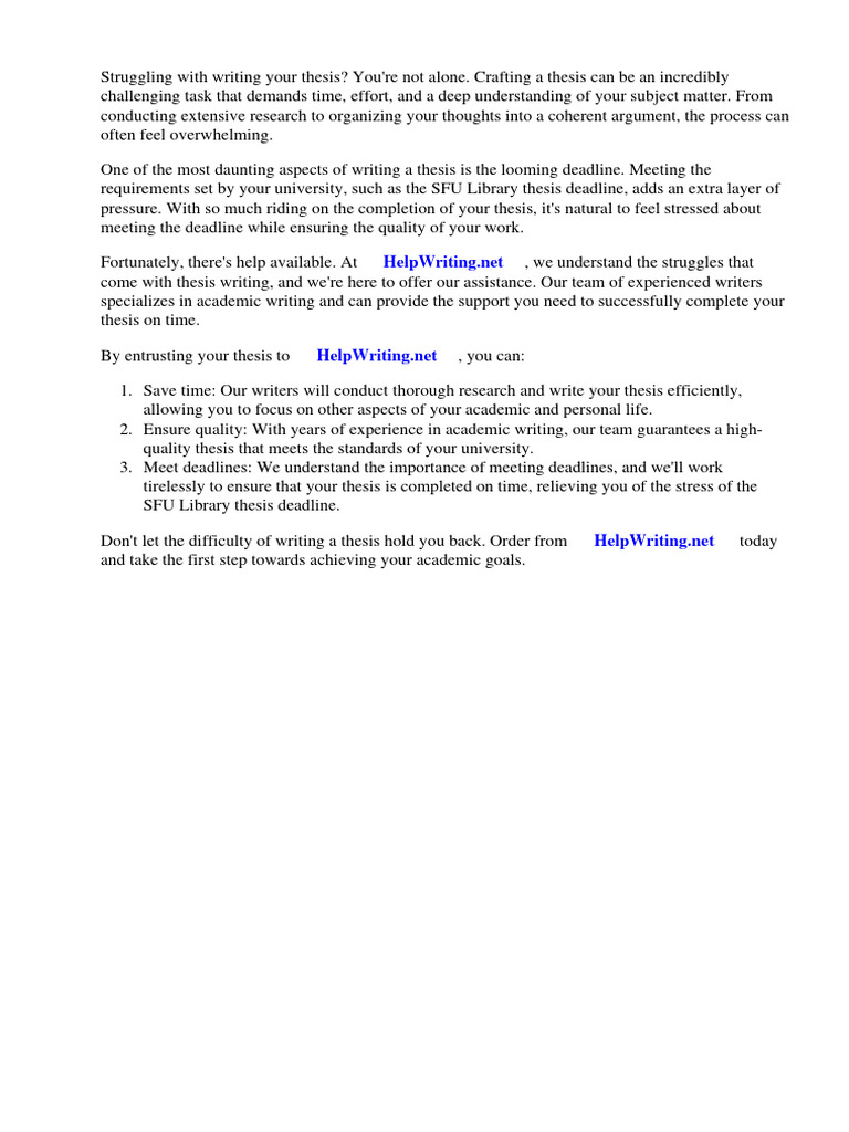 Sfu Library Thesis Deadline | PDF | Thesis | Indigenous Peoples