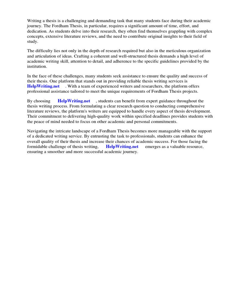 Fordham Thesis | PDF | Experience