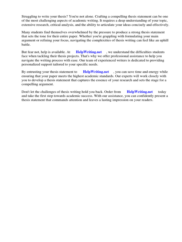 Read My Thesis Statement | PDF | Essays | Thesis