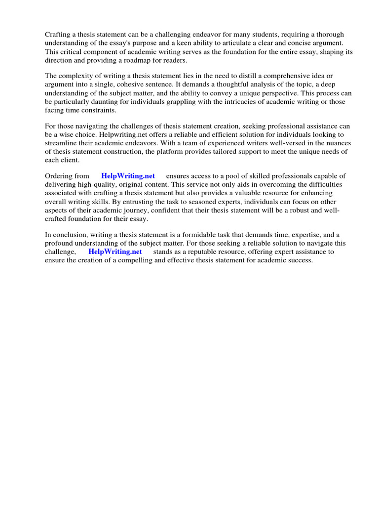 What Is A Thesis Statement and Where Is This Writing Component Found in ...