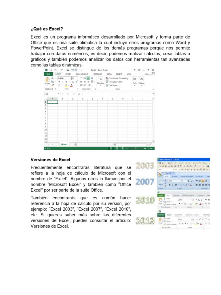 Introducción a Microsoft Excel y sus funciones | PDF | Microsoft Excel | Microsoft Office