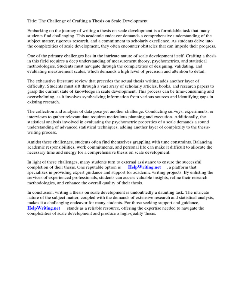 Thesis Writing for Scale Development | PDF | Validity (Statistics) | Structural Equation Modeling