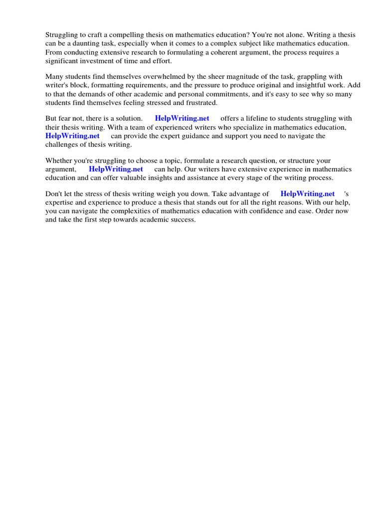 Mathematics Education Thesis Titles | PDF | Thesis | Mathematics
