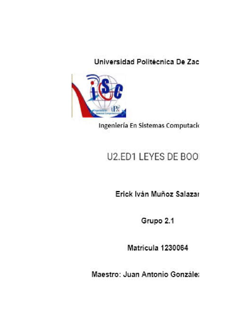 U2.ed1 Leyes de Boole | PDF