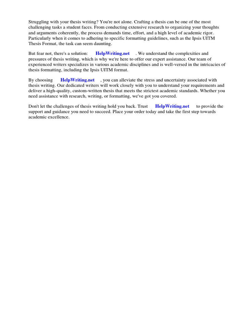 Ipsis Uitm Thesis Format | PDF | Thesis | Educational Technology