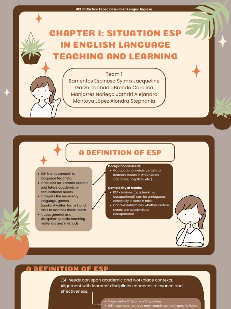 Chapter I Situation ESP in English Language Teaching and Learning | PDF