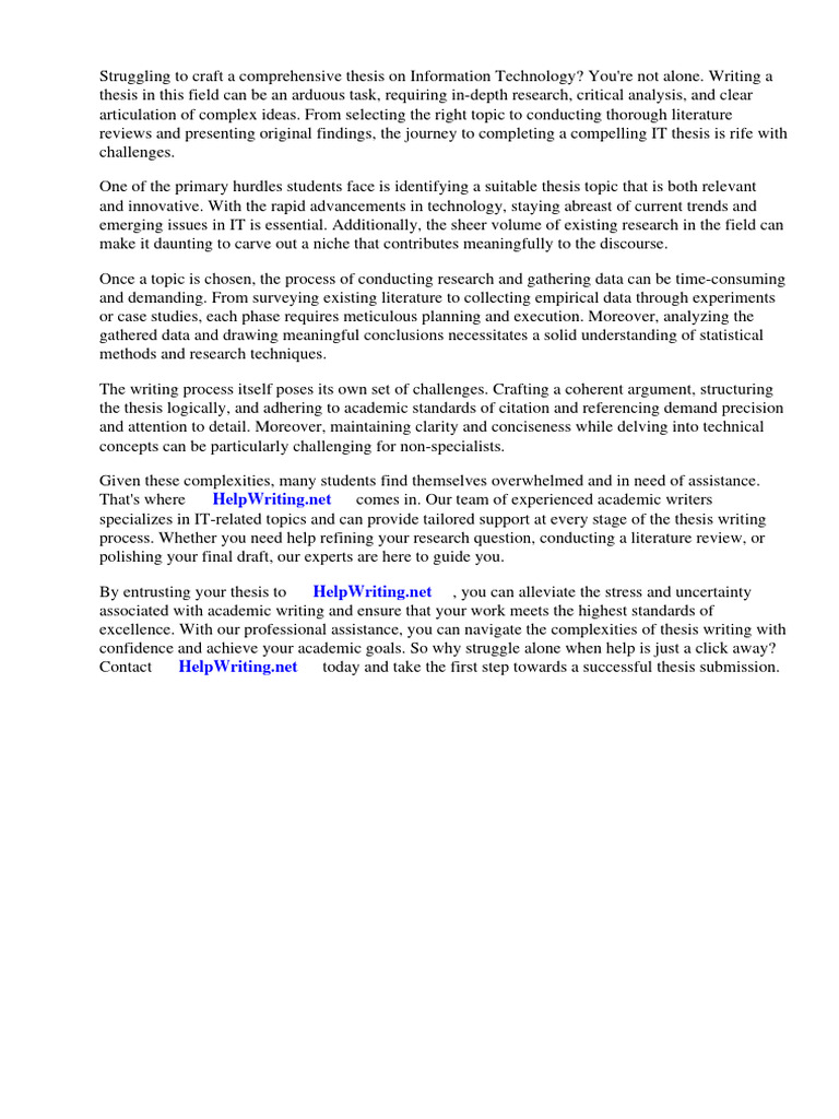 Sample Thesis Topic For Information Technology | PDF | Cloud Computing ...