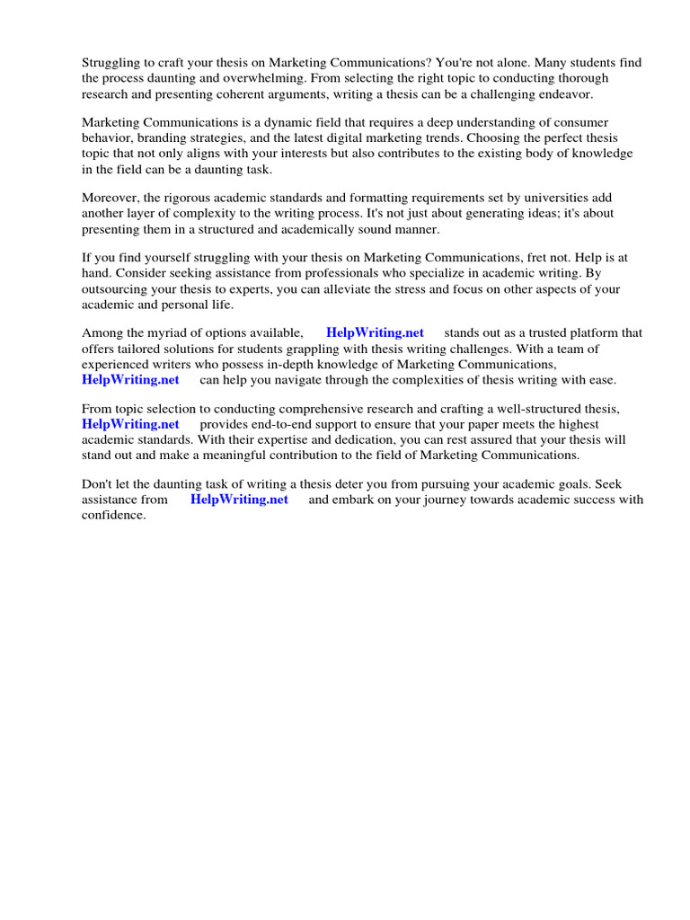 Thesis Topics Marketing Communications | PDF | Marketing Communications | Marketing