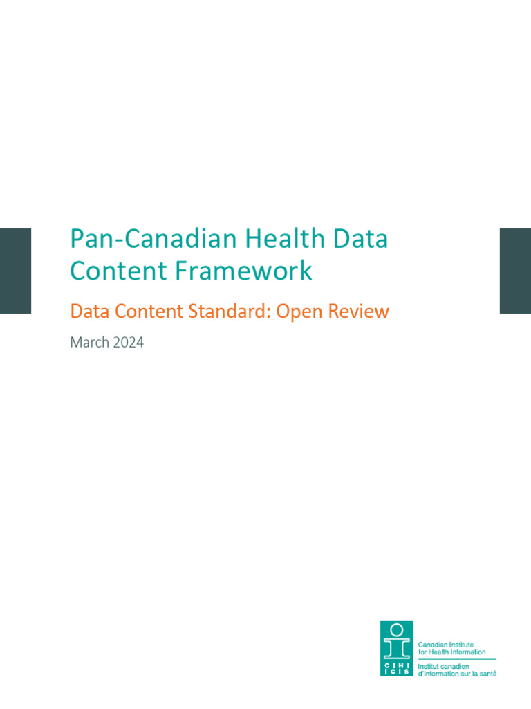 Pan Canadian Health Data Content Framework Data Content Standard en ...