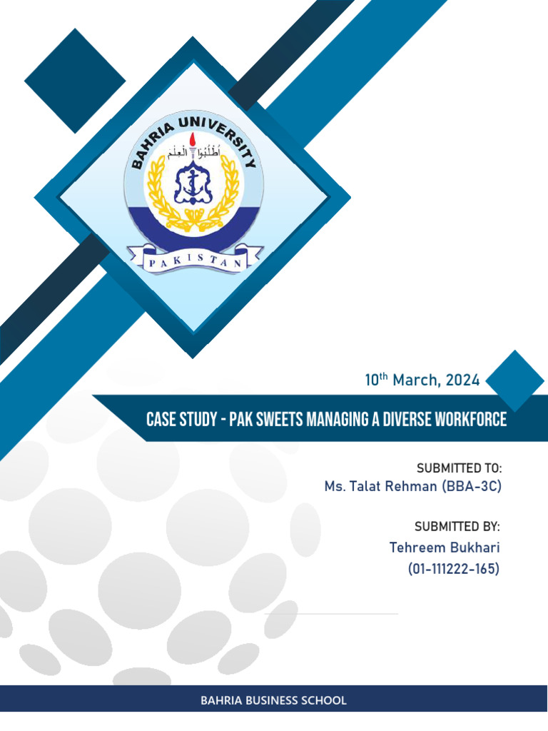 Otb Case Study-Pak Sweets | PDF | Diversity (Business) | Organizational Culture