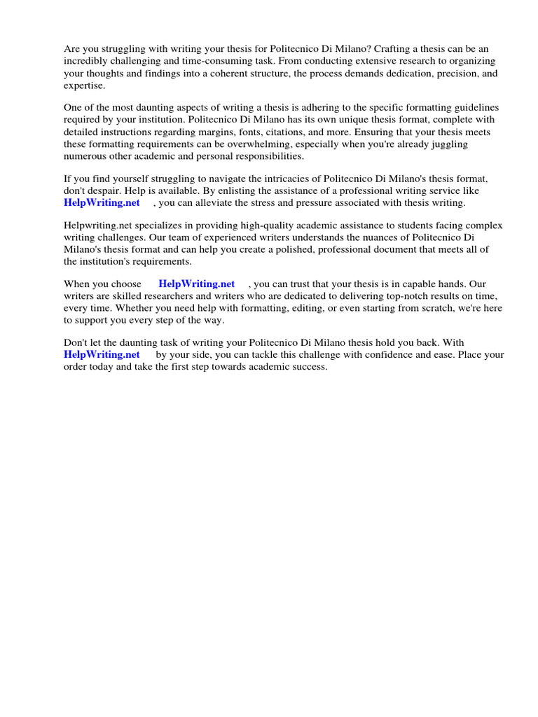 Politecnico Di Milano Thesis Format | Download Free PDF | Heat ...