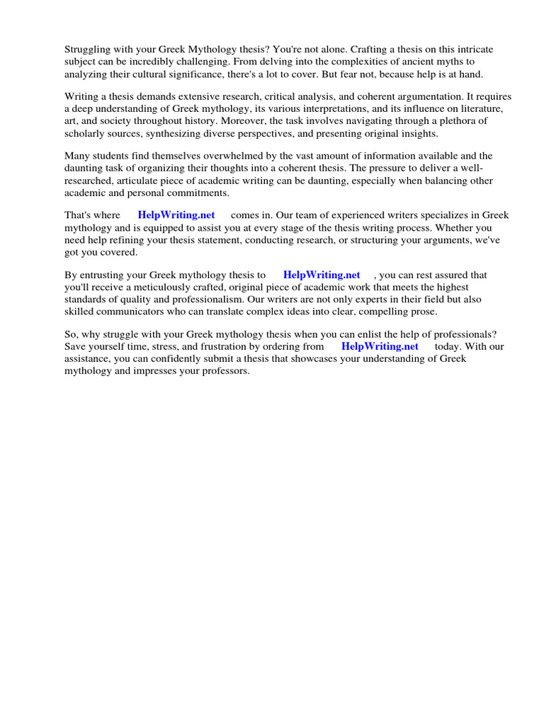 Greek Mythology Thesis Statement | PDF | Greek Mythology | Hero