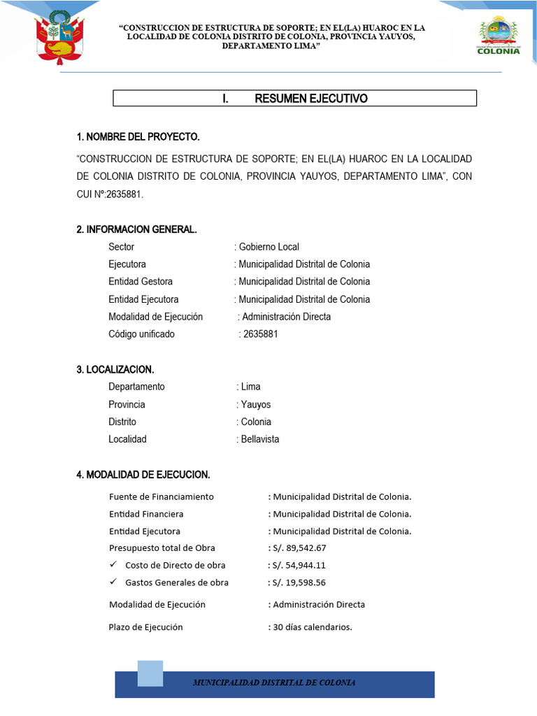 Resumen Ejecutivo | PDF | Ingeniero civil | Ingeniería de Edificación