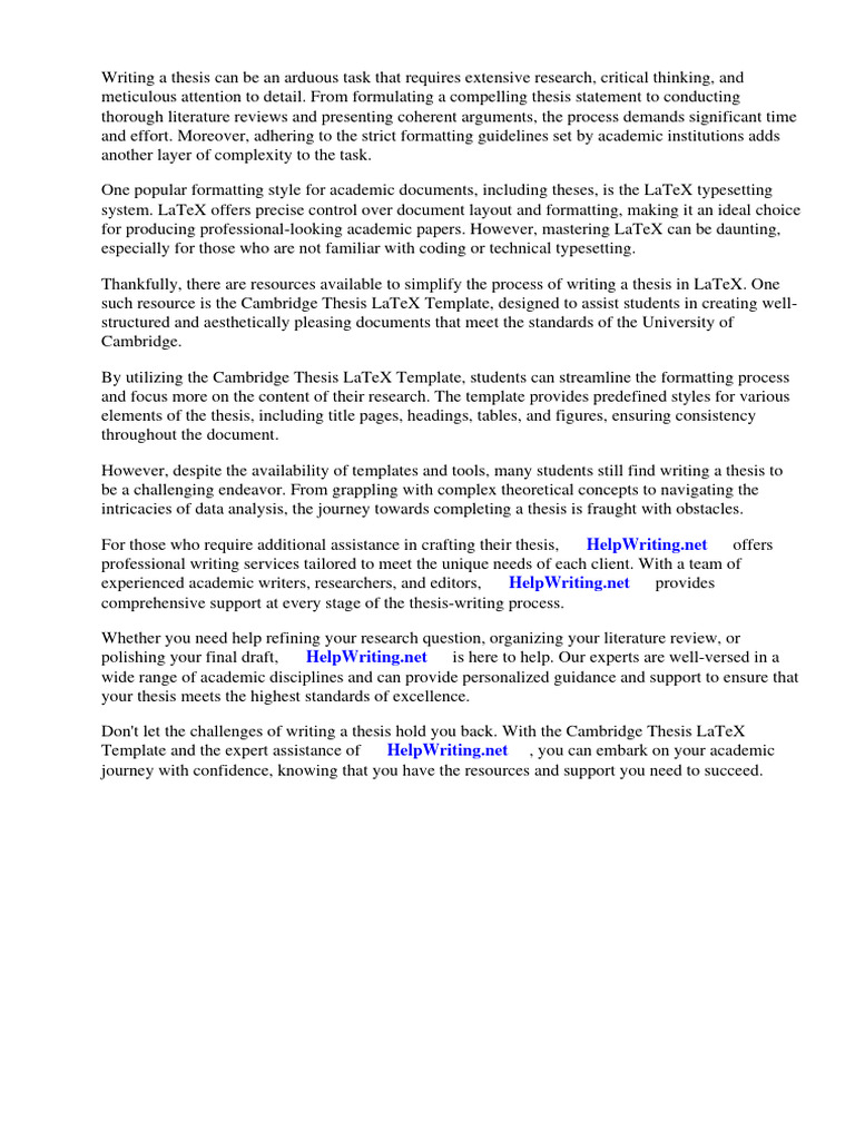 Cambridge Thesis Latex Template | PDF | Thesis | Computing