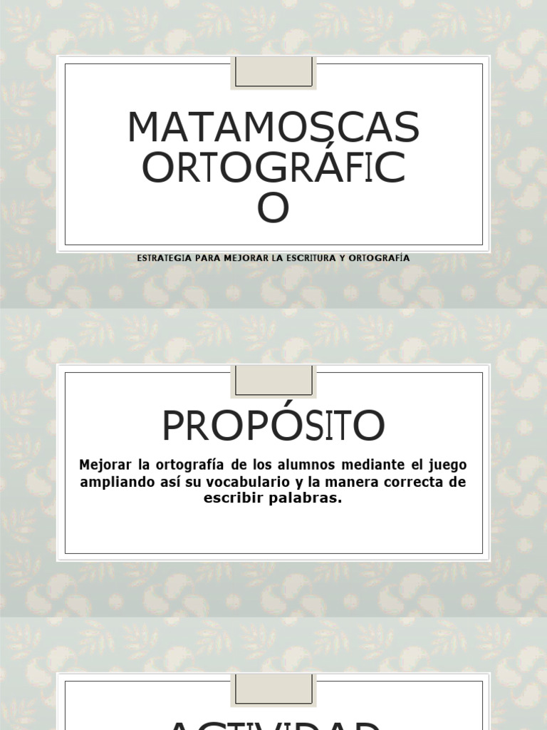 Matamoscas Ortográfico | PDF | Artes del Lenguaje y Comunicación