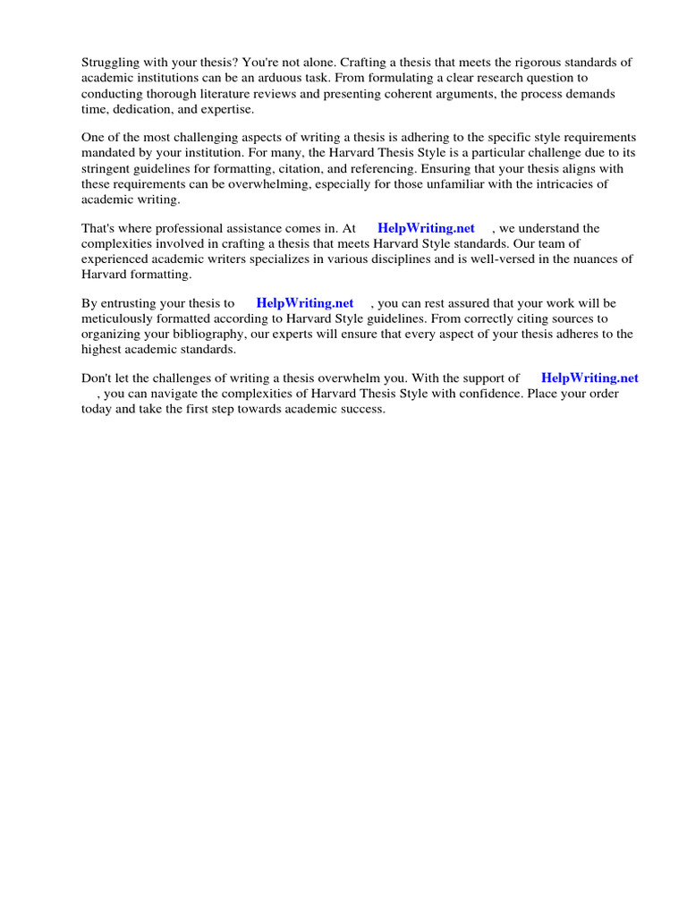 Harvard Thesis Style | PDF | Thesis | Essays