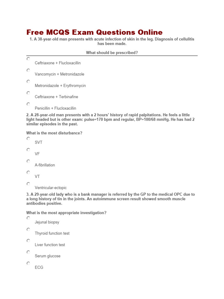 Prometric Mcqs For General Practitioner GP Doctor Mcqs Exam Questions | PDF | Headache | Cough