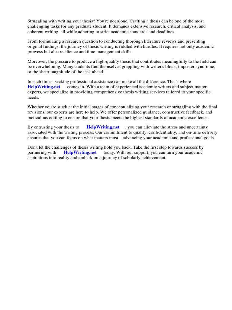 Expert Thesis Writing Assistance | PDF | Career & Growth