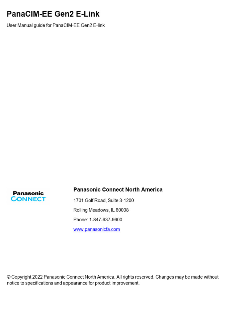 PanaCIMEE Gen2 Func Spec E-Link v10.16 | PDF | Web Server | Internet & Web