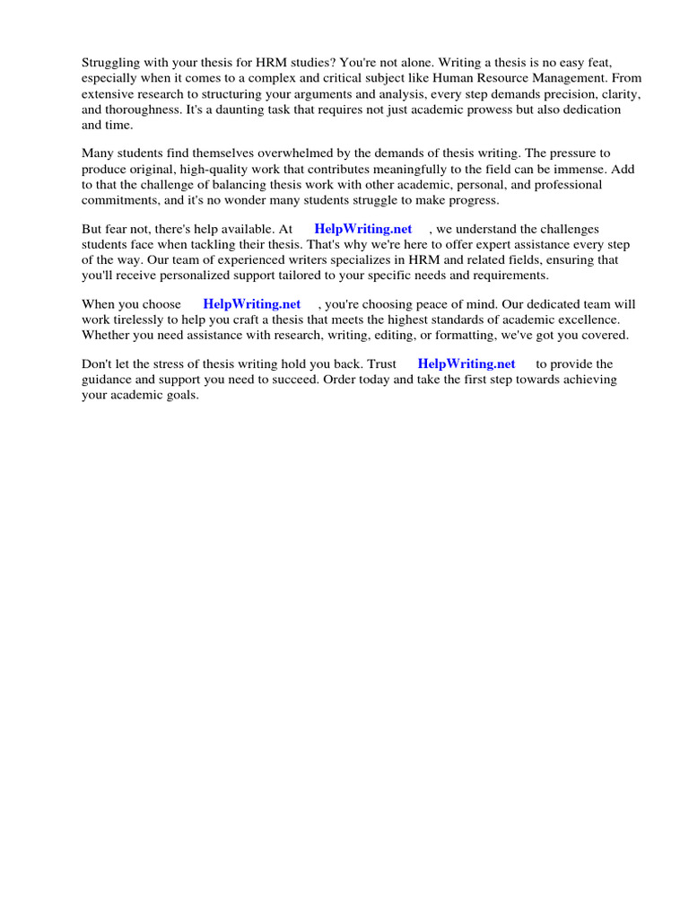 Thesis Title HRM Students | PDF