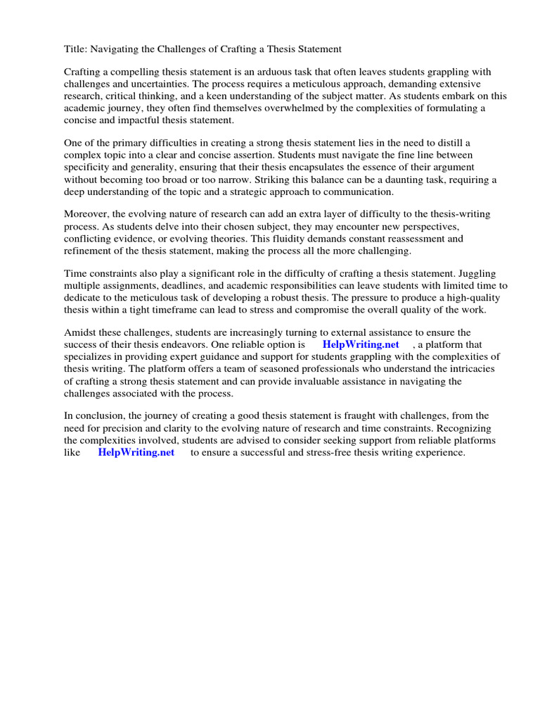 How To Find A Good Thesis Statement | PDF | Thesis | Essays