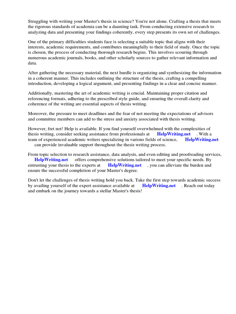 Science Masters Thesis Examples | PDF | Thesis | Science
