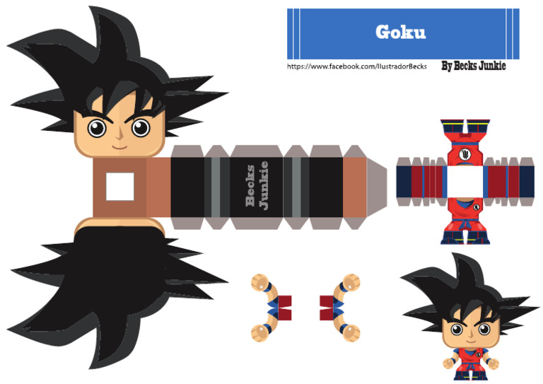Goku Mini Papercraft by Becks Junkie (1) | PDF