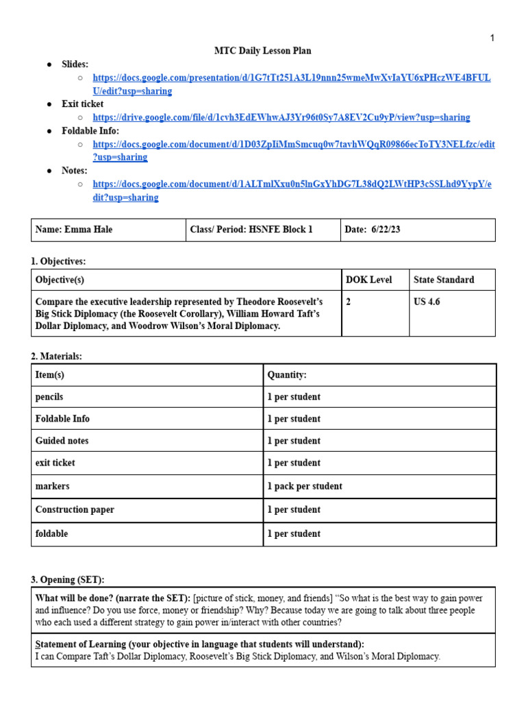 High School History Lesson Plan | PDF | Differentiated Instruction