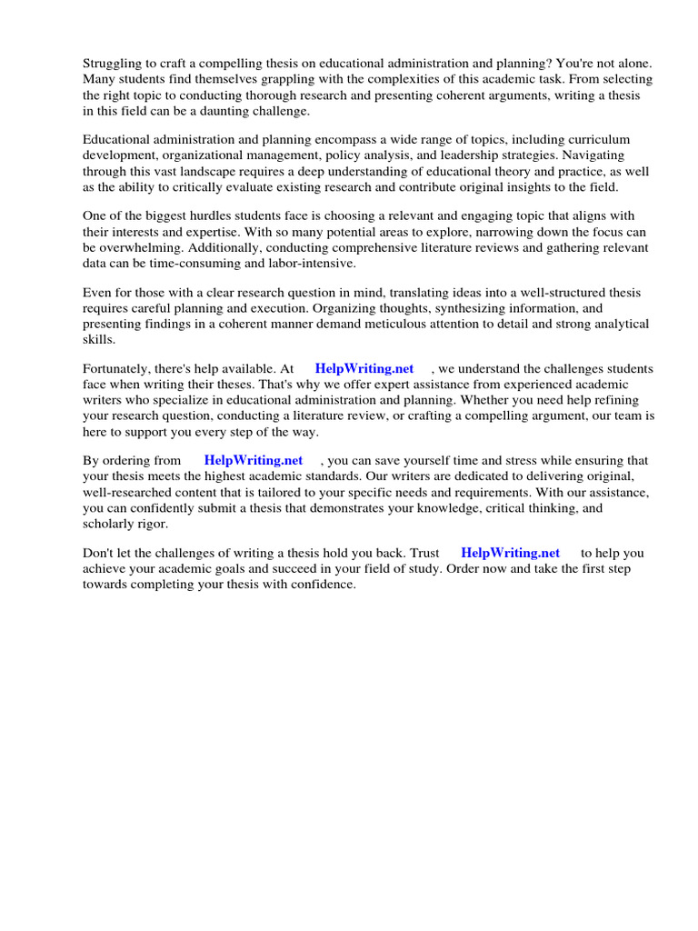 Thesis Topics On Educational Administration and Planning | PDF | Thesis ... Thesis Topics On Educational Administration and Planning | PDF | Thesis ...