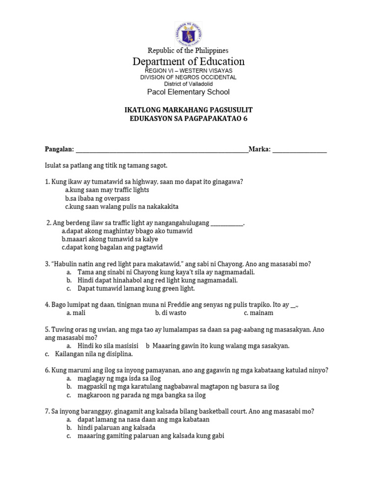 PT - Esp 6 - Q3 | PDF