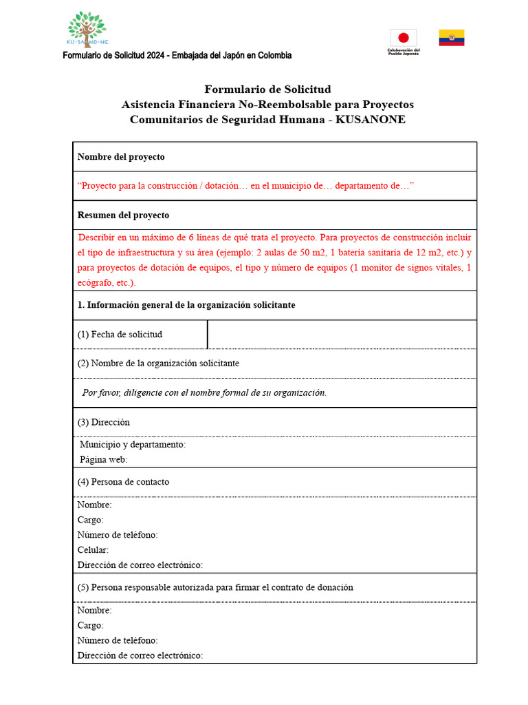 A2 Formulario Solicitud 2024 | PDF
