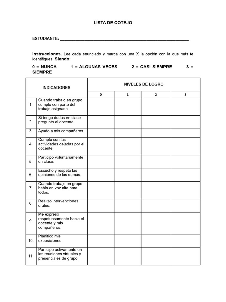 Evaluación de Habilidades Estudiantiles | PDF