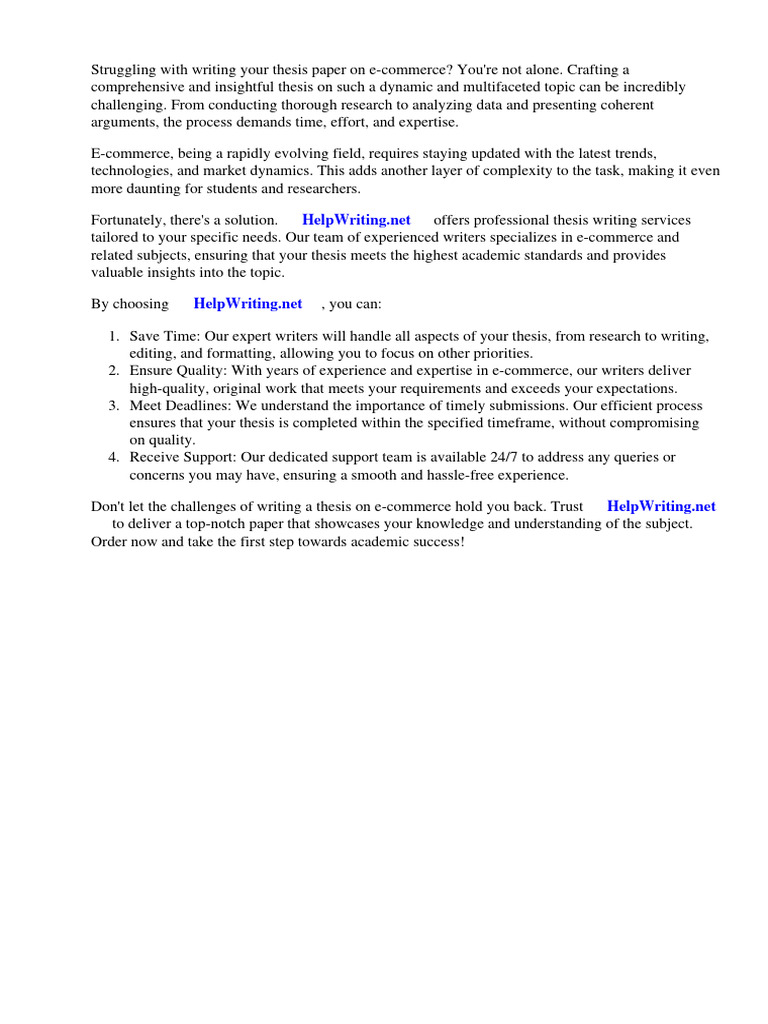 Thesis Paper On E-Commerce | PDF | E Commerce | Internet