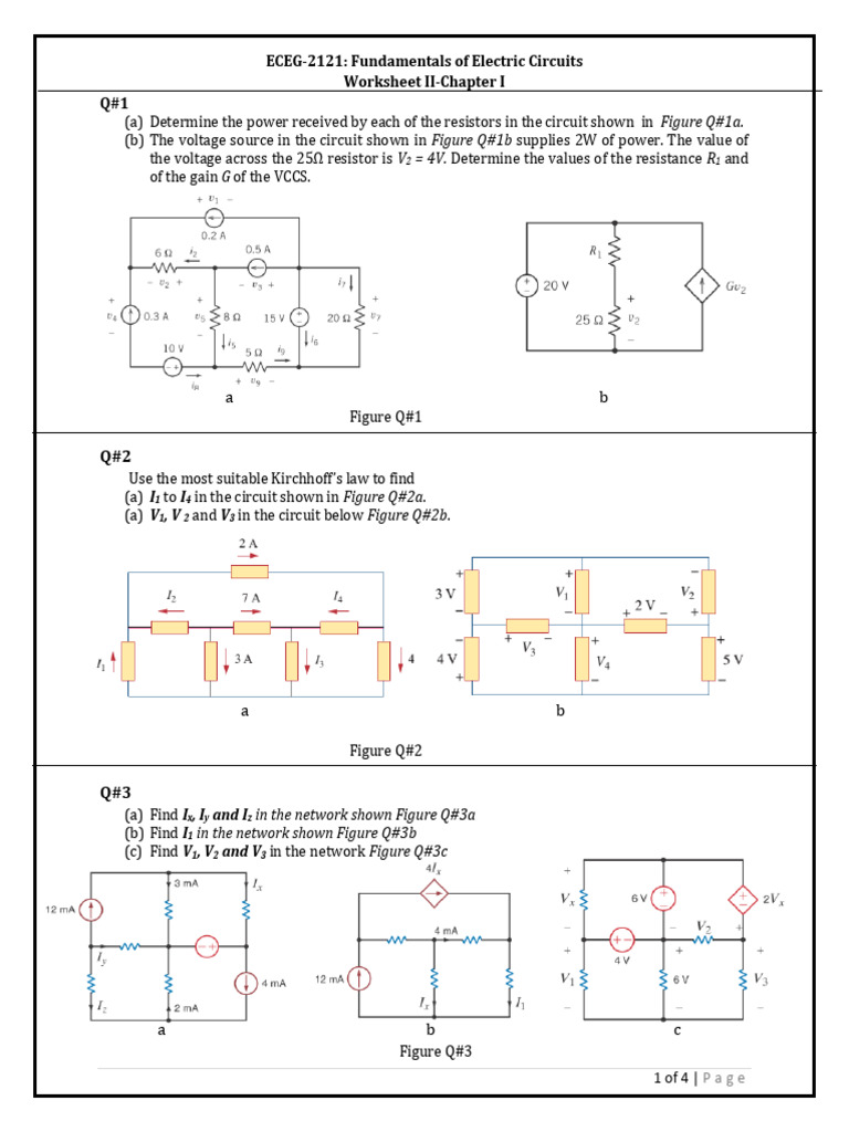 Electric Circuits Worksheet Solutions | PDF | Electrical Network | Electrical Resistance And ...