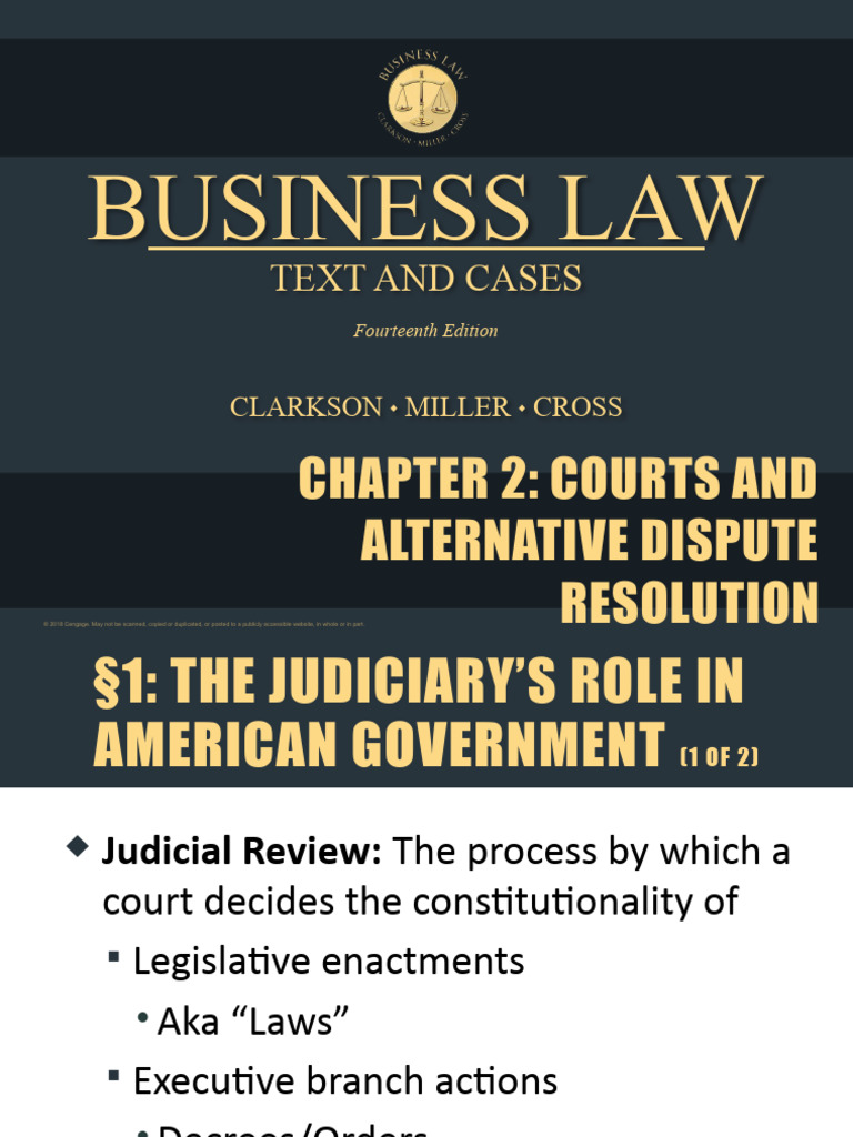 Clarkson14e - PPT - ch04 Courts and ADR | PDF | Alternative Dispute ...