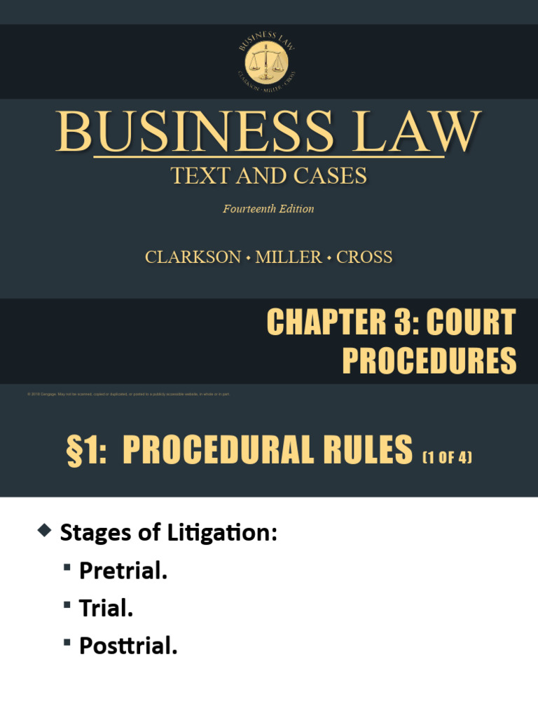Clarkson14e - PPT - ch05 Court Procedures ADR | PDF | Lawsuit ...