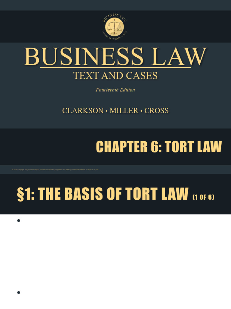 Clarkson14e - PPT - ch06 U2 TORTS CRIMES Tort Law. | Download Free PDF ...