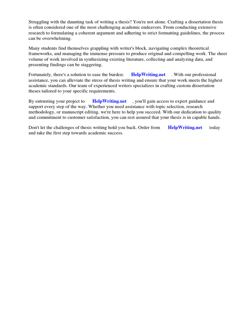 Dissertation Thesis Sample | PDF | Thesis