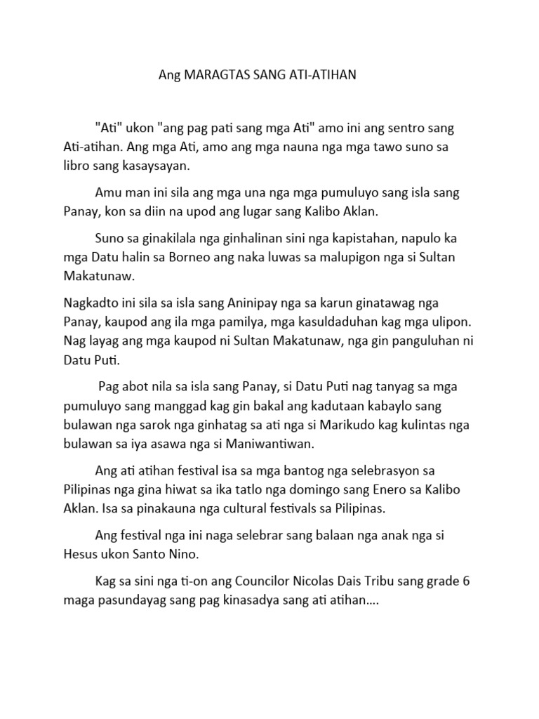 Ang MARAGTAS SANG ATI | PDF