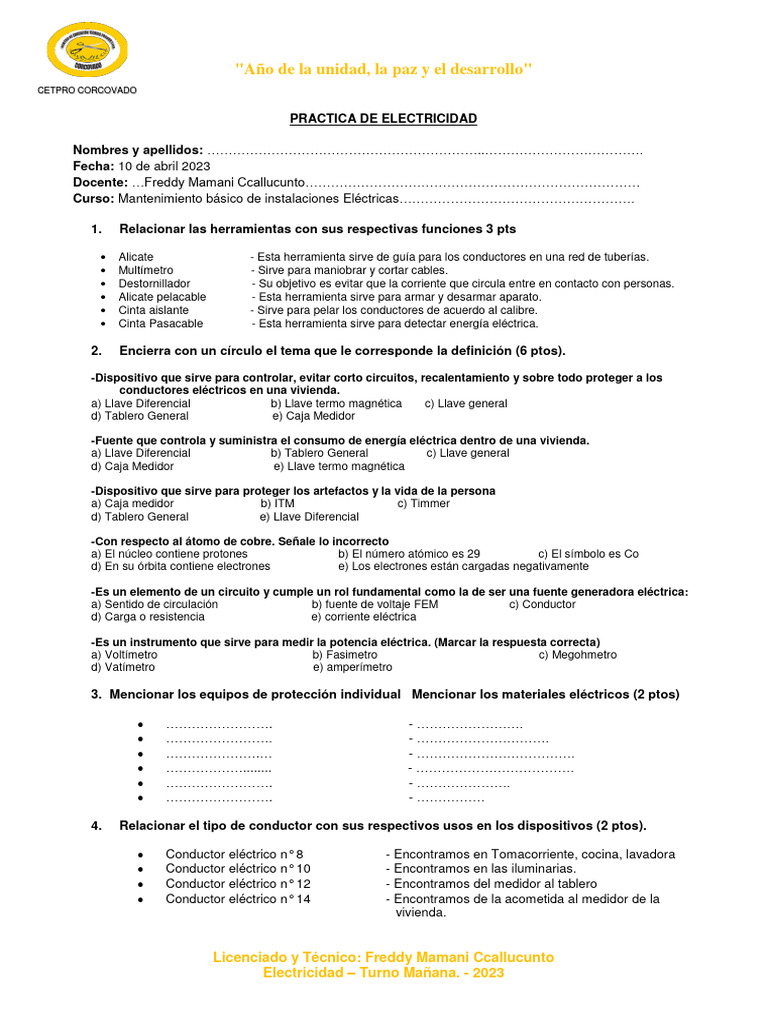 Practica N°1 | PDF | Electricidad | Corriente eléctrica