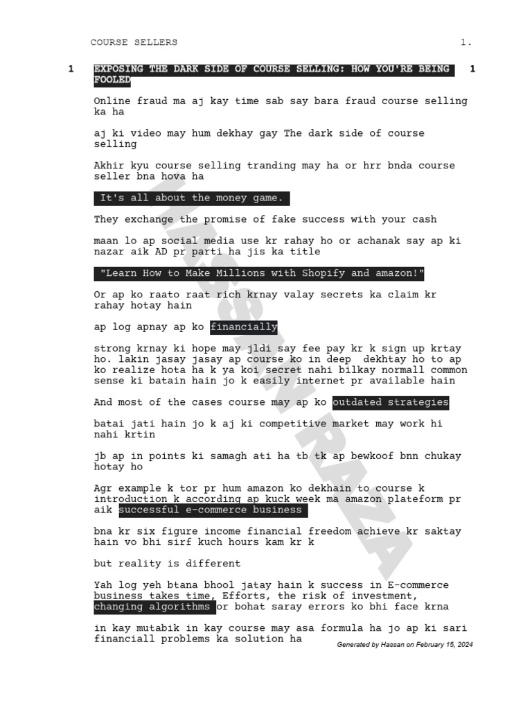 Course Sellers | PDF | Service Industries | Marketing